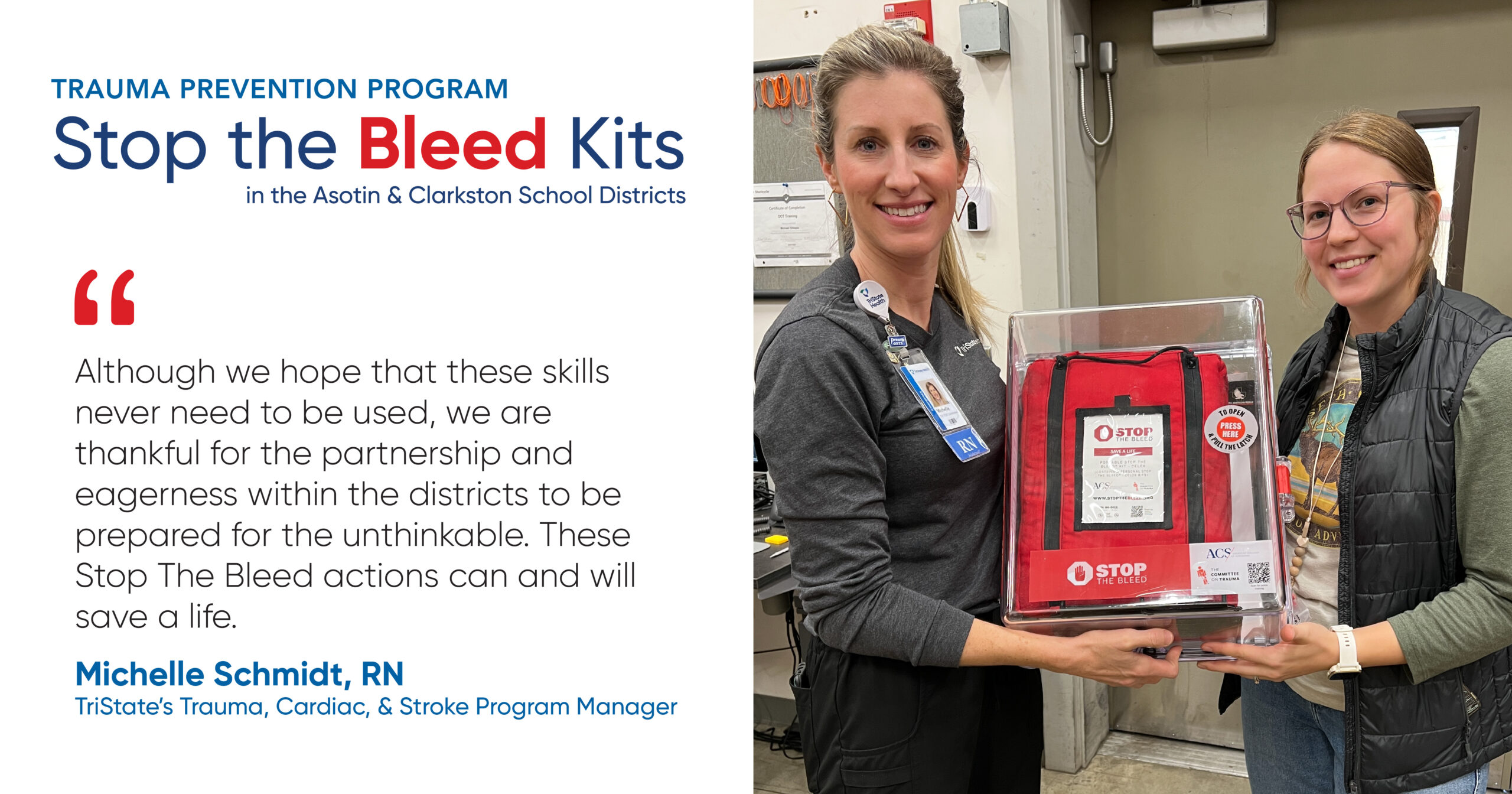 Trauma Prevention Program Stop the Bleed Kits in the Asotin & Clarkston ...