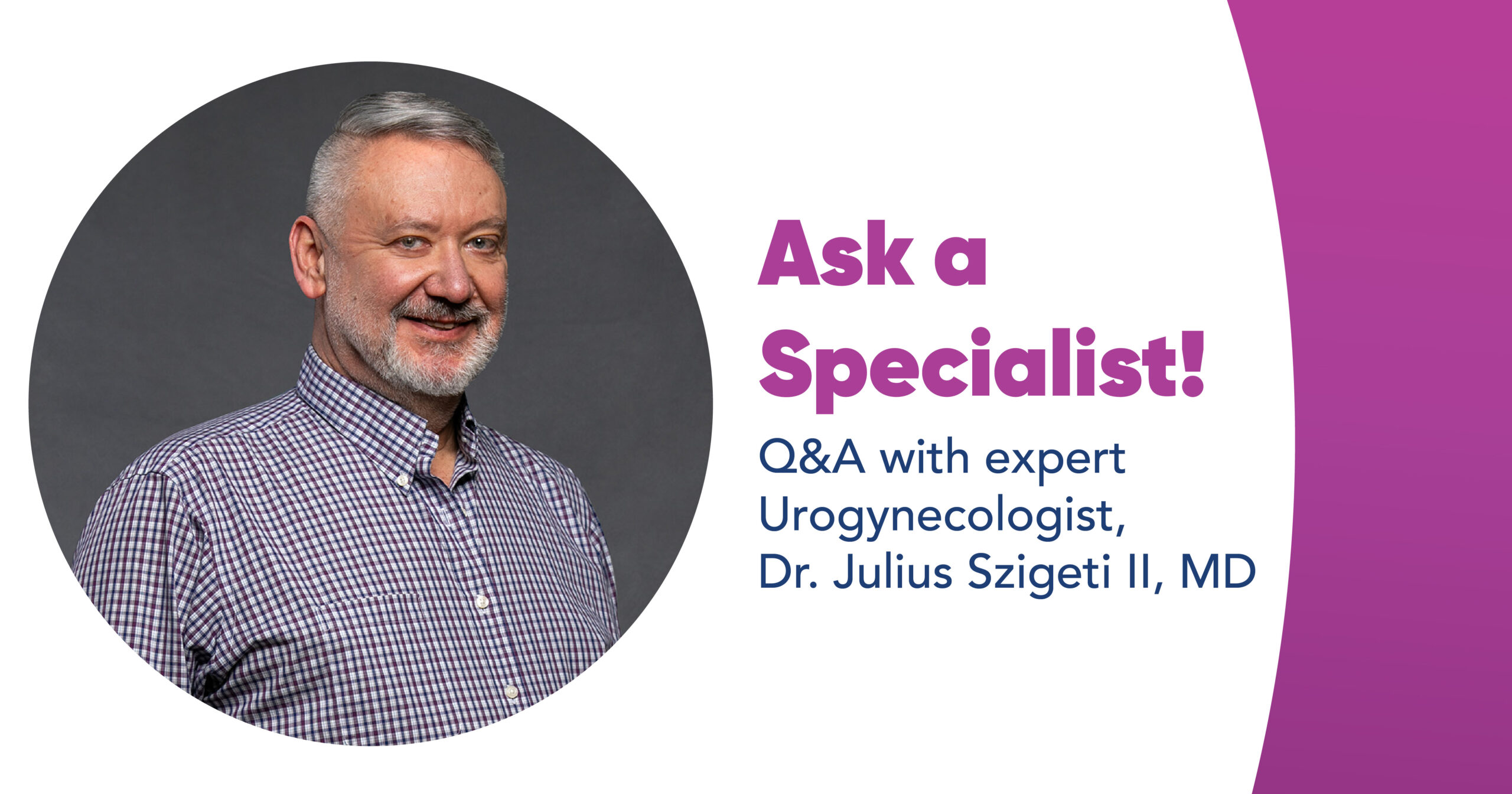 Q&A with expert Urogynecologist, Dr. Julius Szigeti II, MD - TriState ...